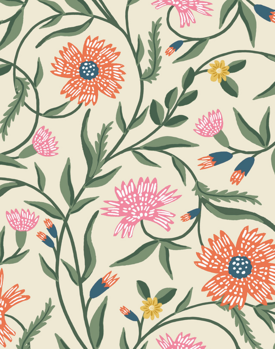 Aster Linen & Coral RF7433 – The Pattern Collective