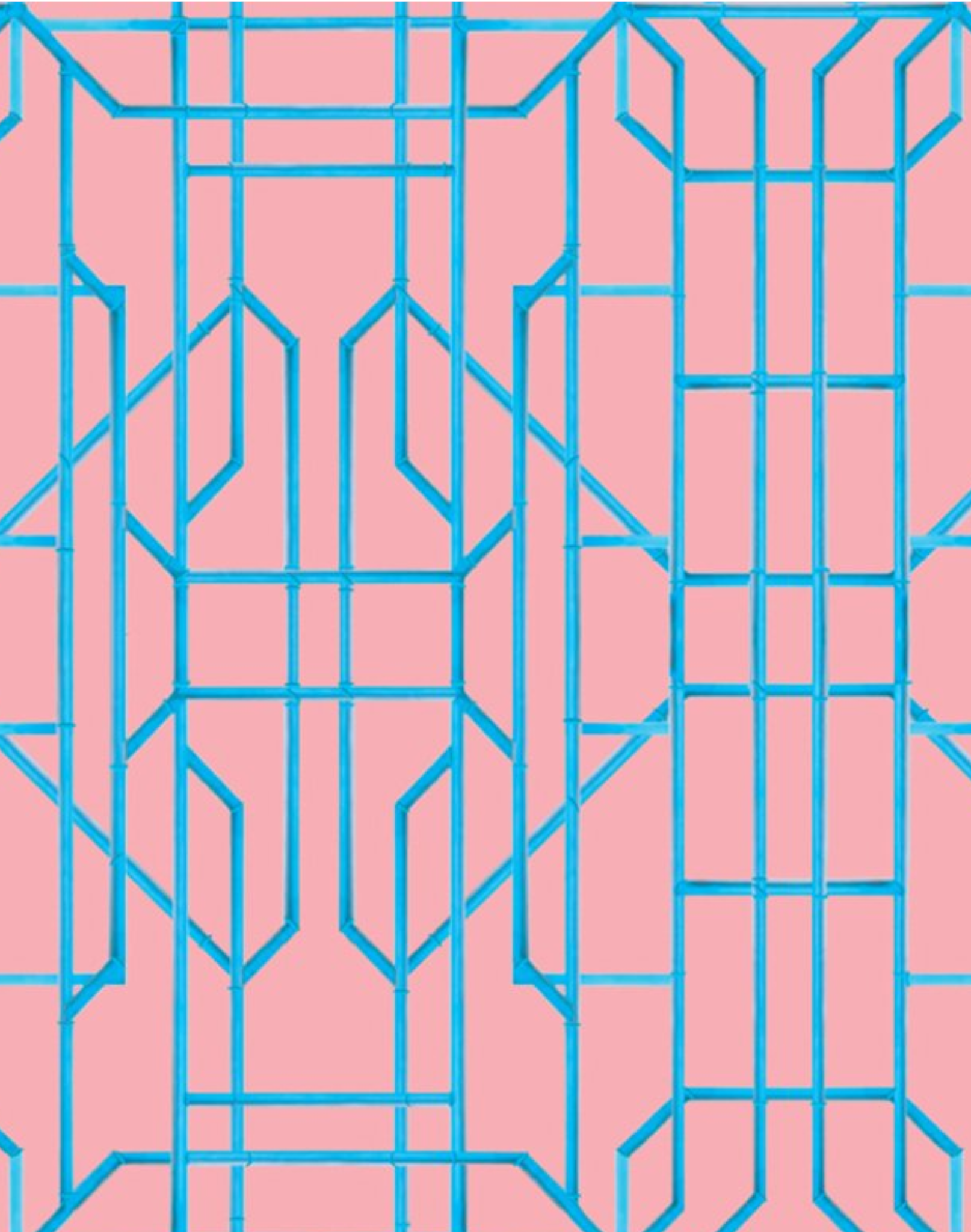 Bamboo Candy, Blue on Pink – The Pattern Collective