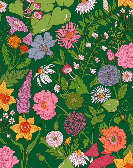 Bloom, Forest-Green – The Pattern Collective