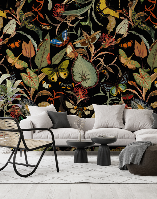 Dark Butterfly Wallfabric – The Pattern Collective