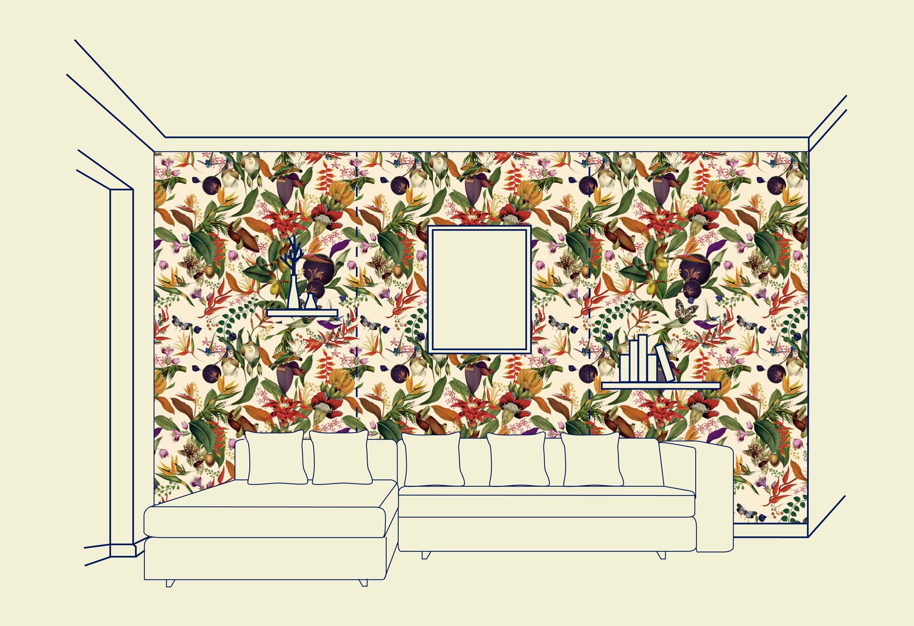 Ivory Colombian Flowers Wallfabric – The Pattern Collective