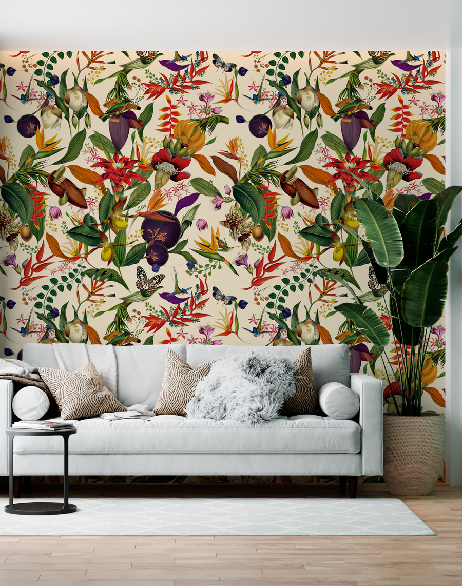 Ivory Colombian Flowers Wallfabric – The Pattern Collective