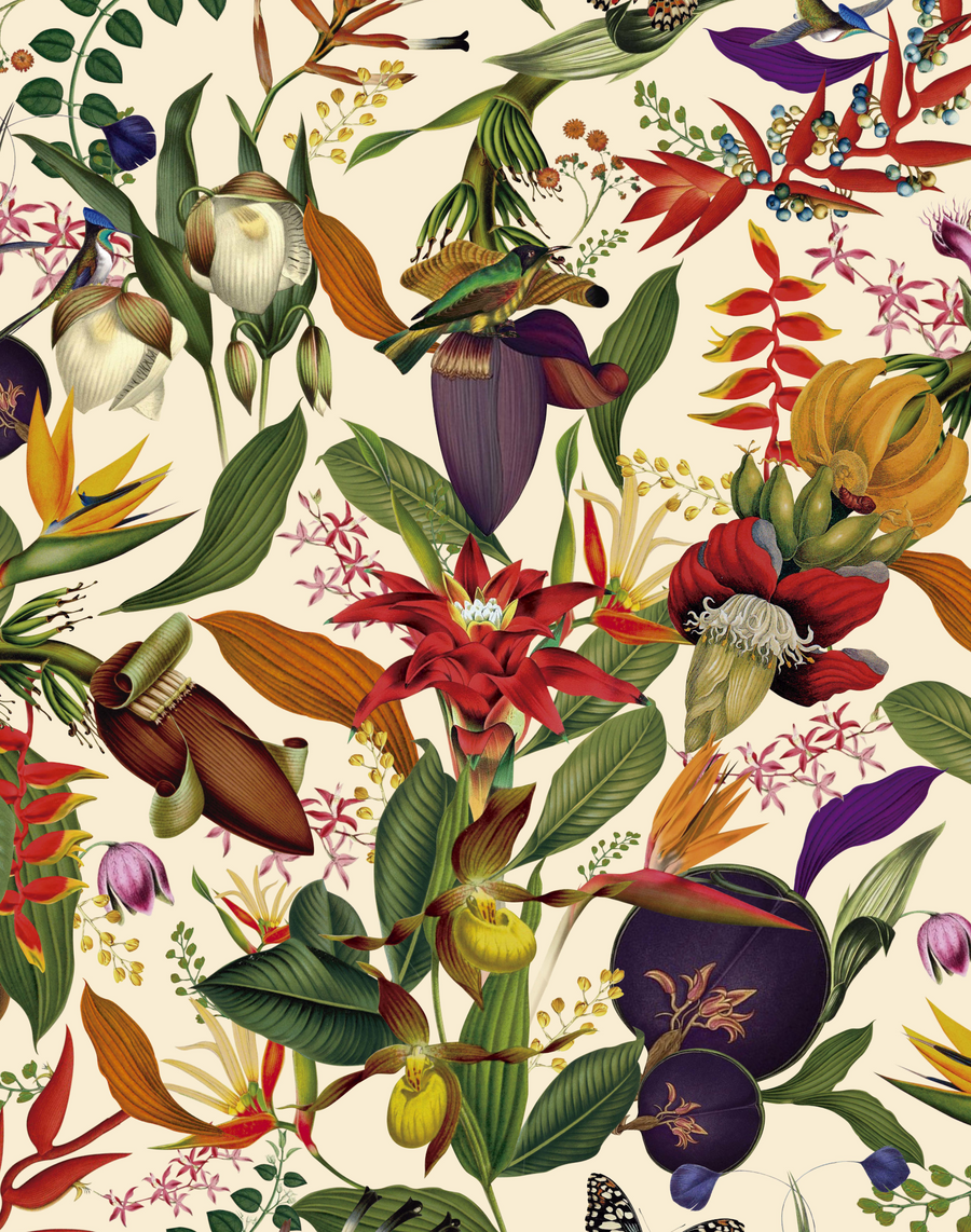 Ivory Colombian Flowers Wallfabric – The Pattern Collective