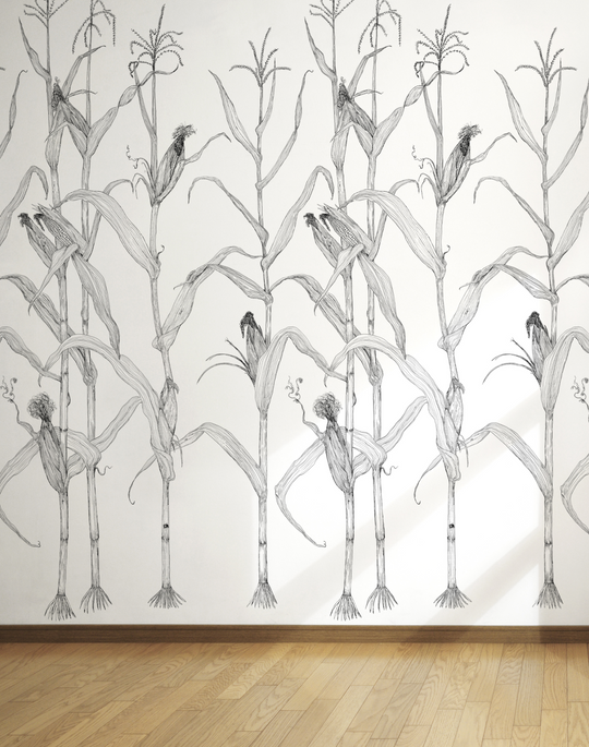 Corn Rows, Black on White – The Pattern Collective