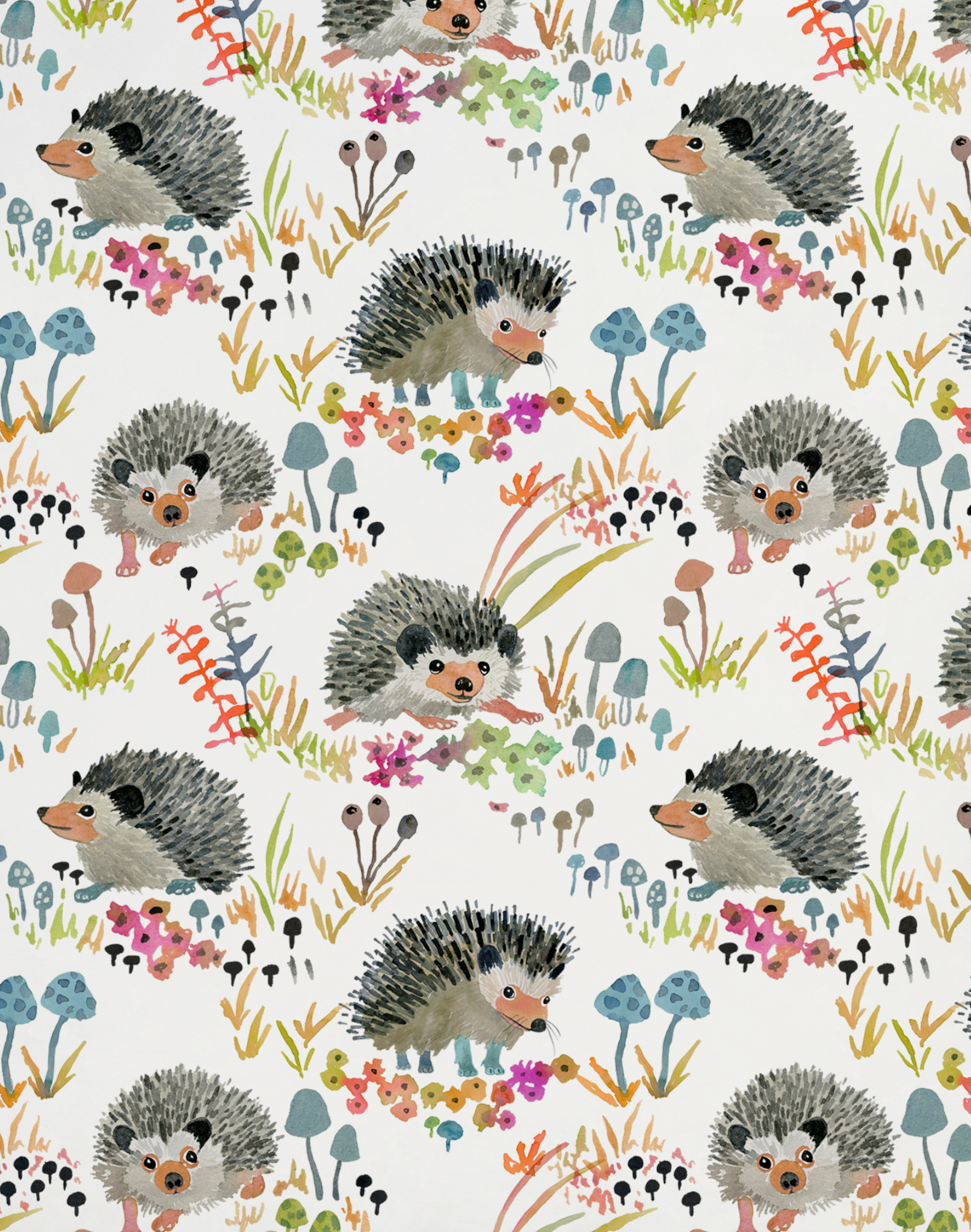 Hedgehogs, White – The Pattern Collective