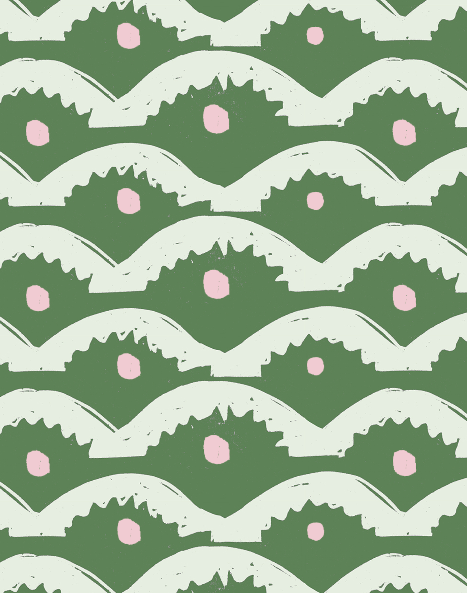 Wiggly Squiggly, Green and Pink - LARGE SCALE – The Pattern Collective