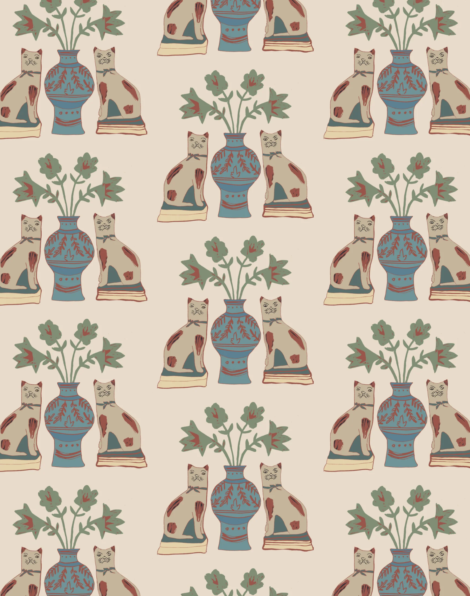 Pair of Cats, Cinnamon Cats – The Pattern Collective