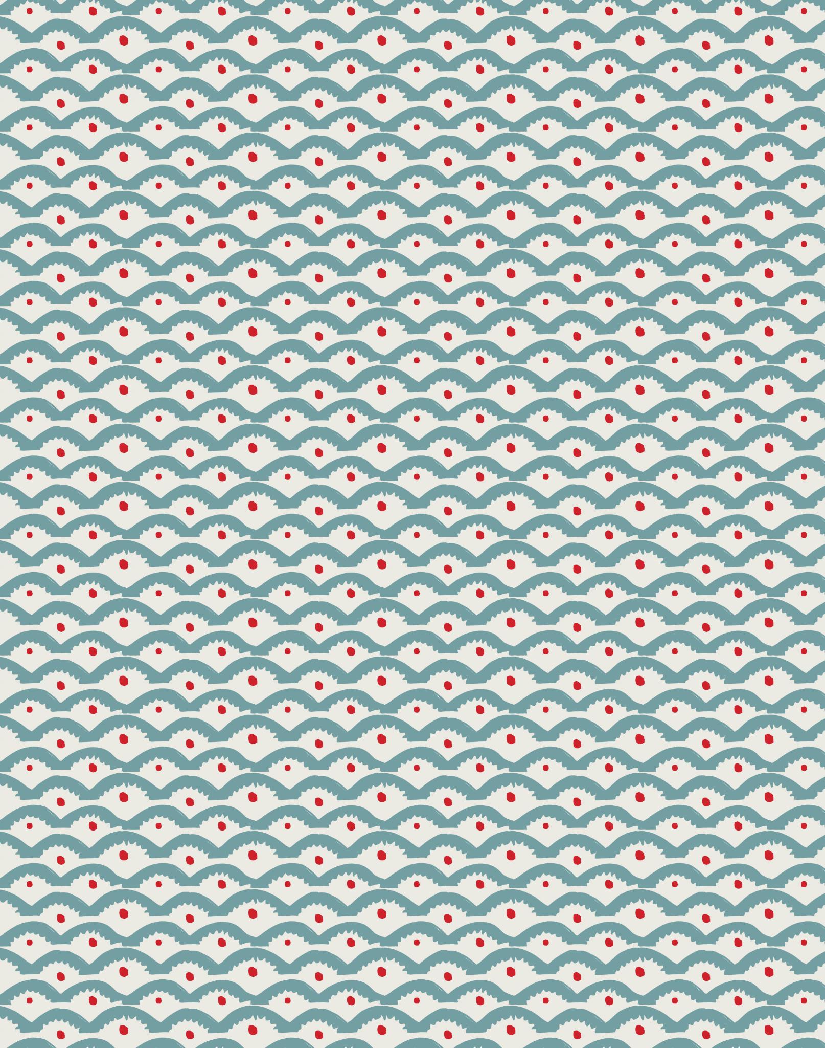 Wiggly Squiggly, Blue and Red - SMALL SCALE – The Pattern Collective