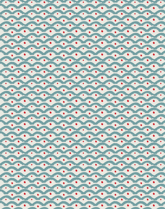 Wiggly Squiggly, Blue and Red - SMALL SCALE – The Pattern Collective