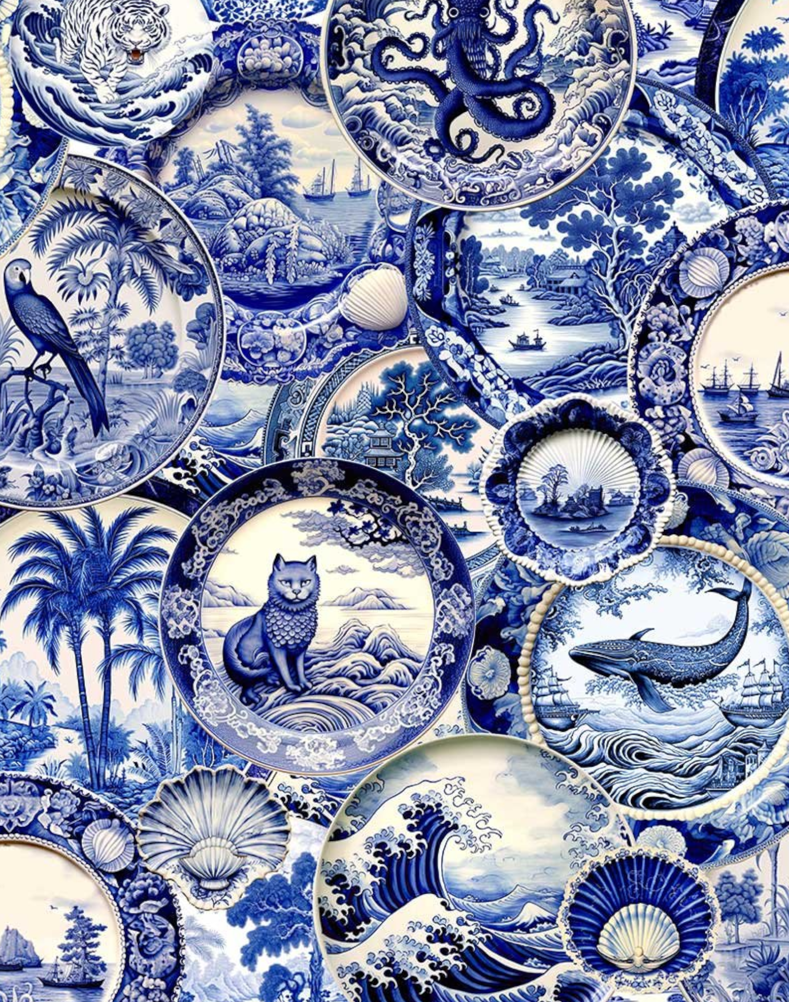 Whimsical Willow Plates, Blue & White – The Pattern Collective