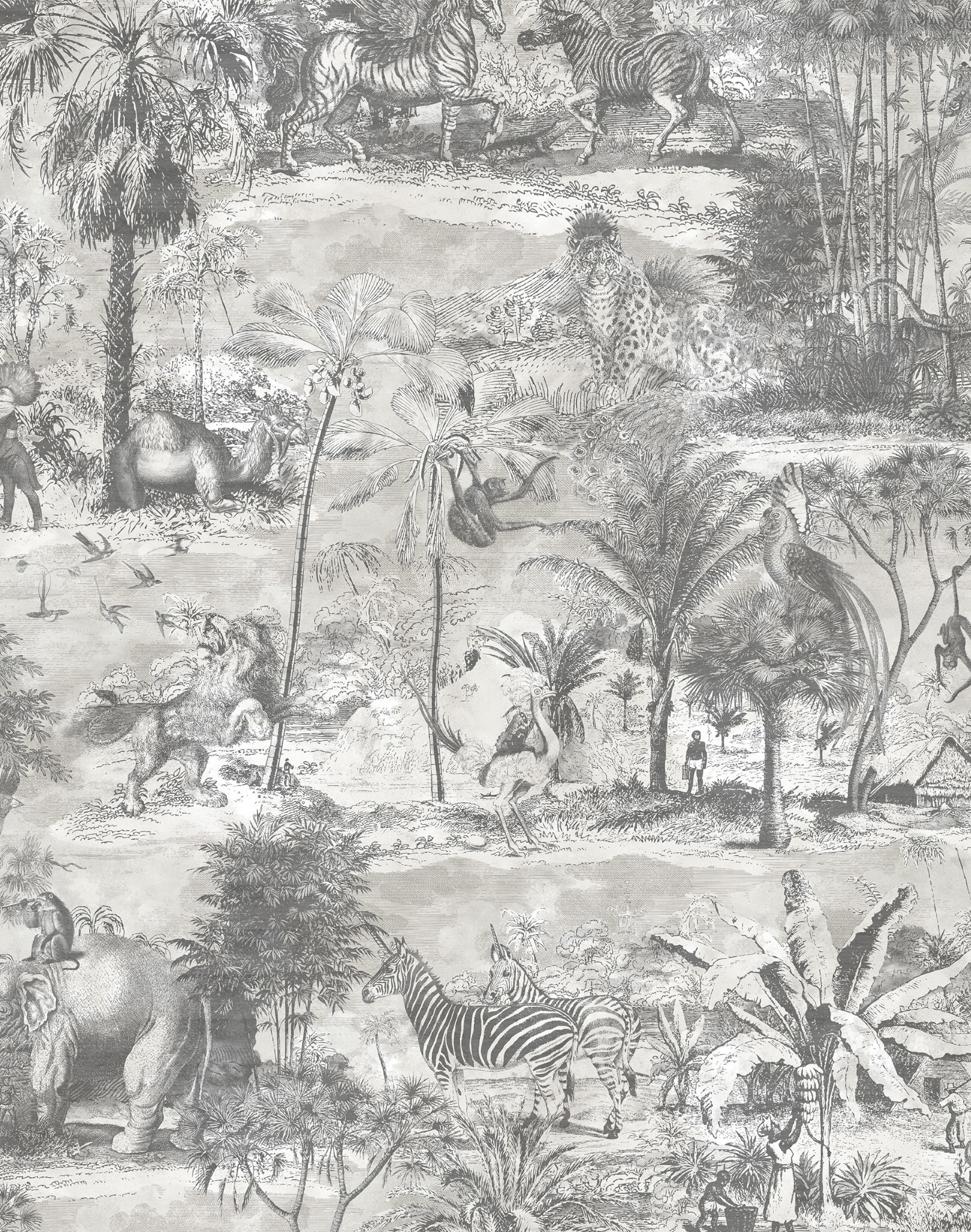 ANIMAL ISLANDS MUTED GREY – The Pattern Collective