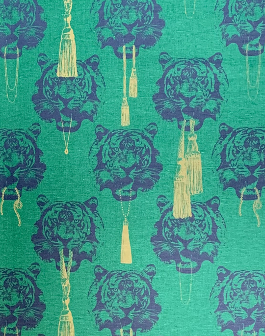 Coco Tiger Green Fabric – The Pattern Collective