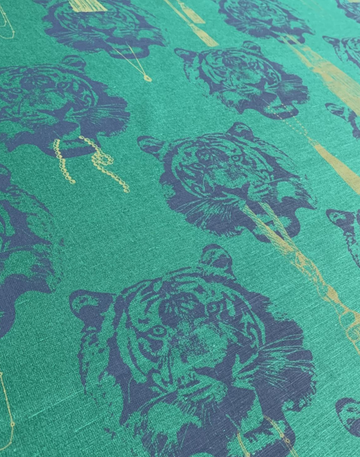 Coco Tiger Green Fabric – The Pattern Collective