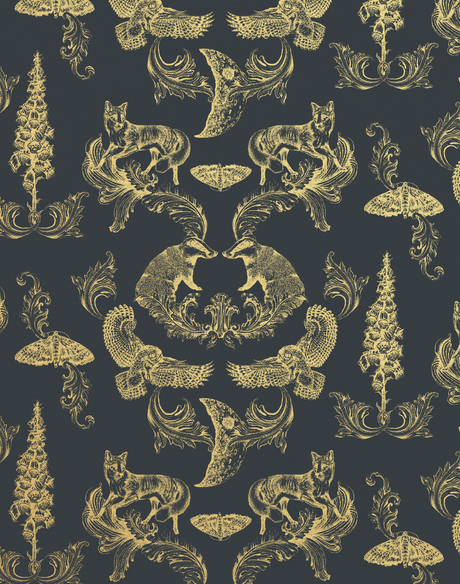 Dipped in Moonlight, Charcoal – The Pattern Collective