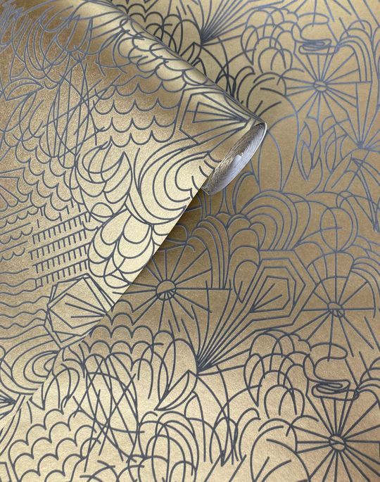 Pop, Grey Flock/Gold Lustre – The Pattern Collective