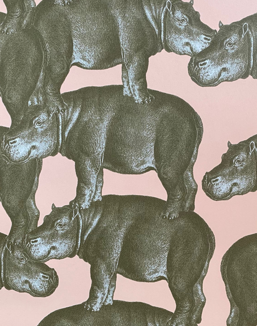 Hippo, Pink – The Pattern Collective
