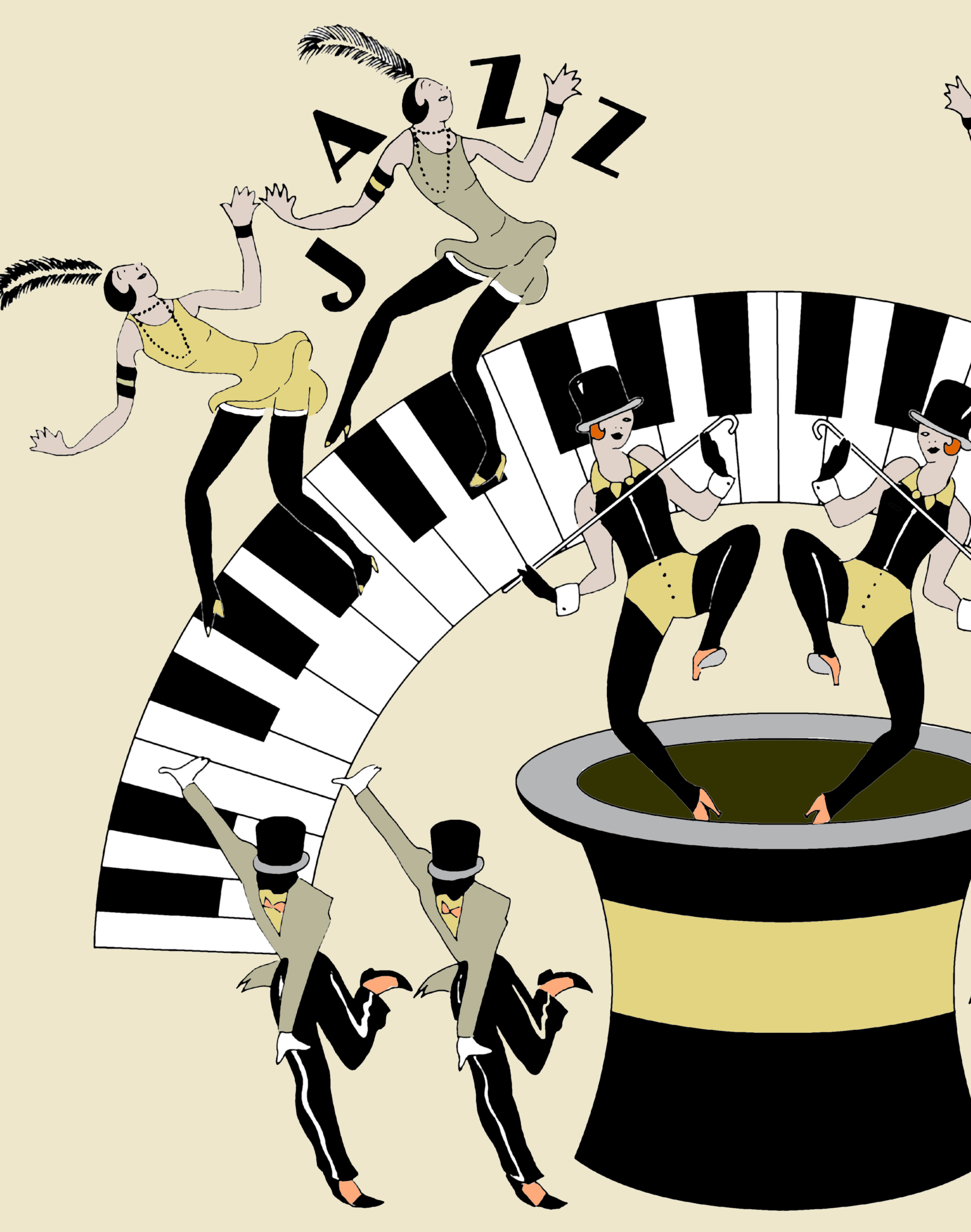 Deco Jazz Age, Yellow – The Pattern Collective