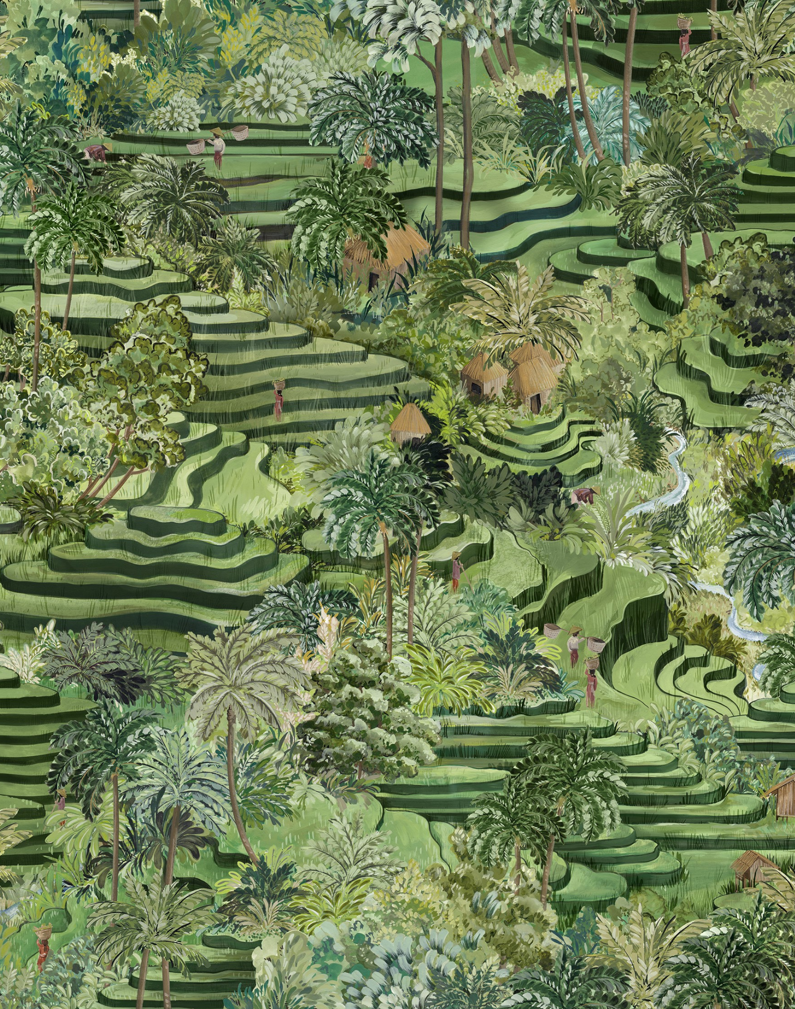 RICE TERRACE MAX GRASS GREEN – The Pattern Collective